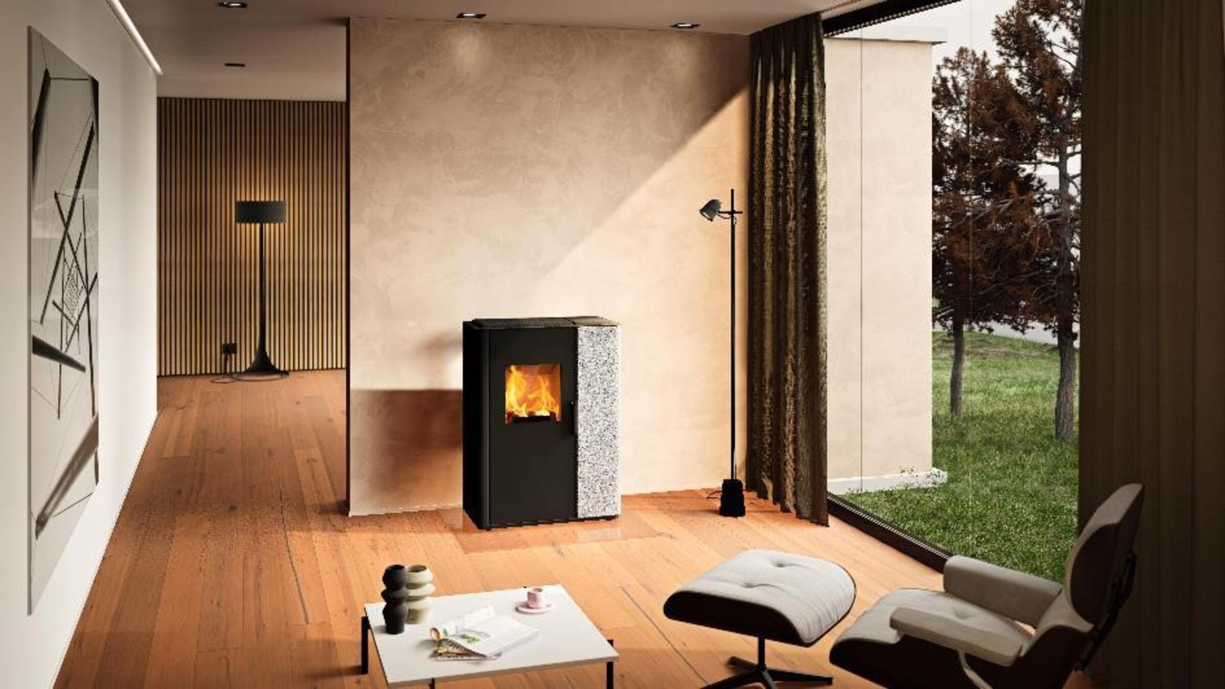 Le nouveau design du poêle mixte RIKA INDUO III I Stroomop.be